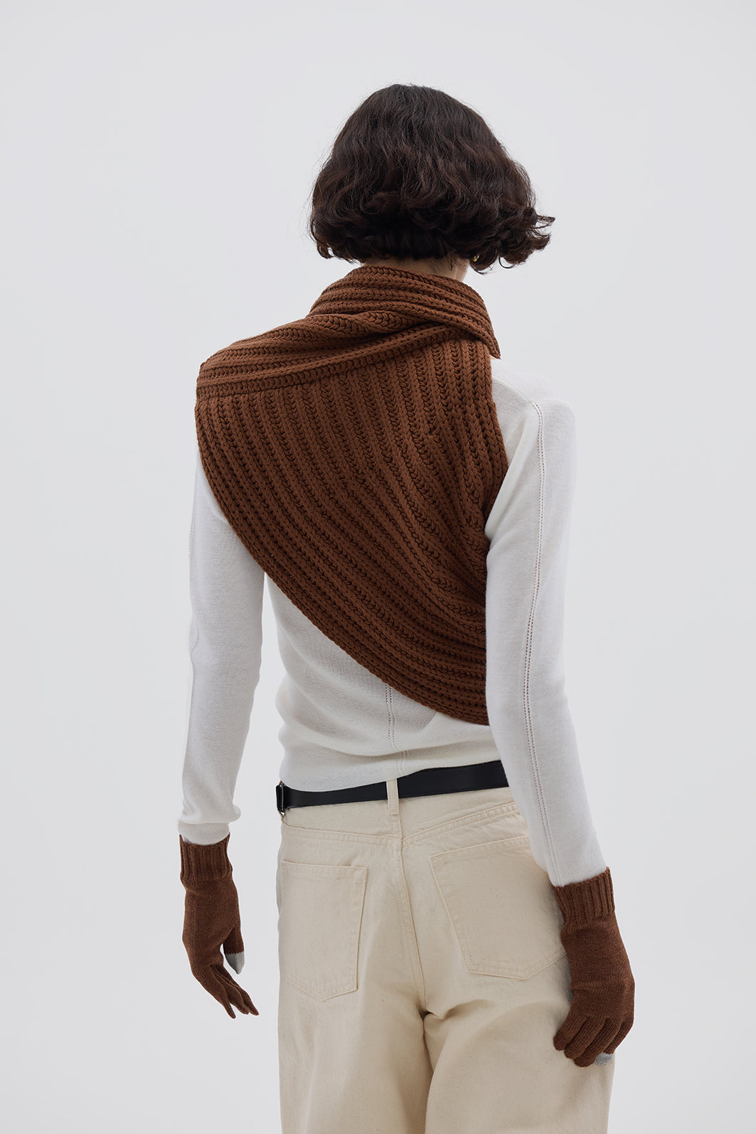Brown Snood | Textured Merino Wool Scarf – Iris and Wool