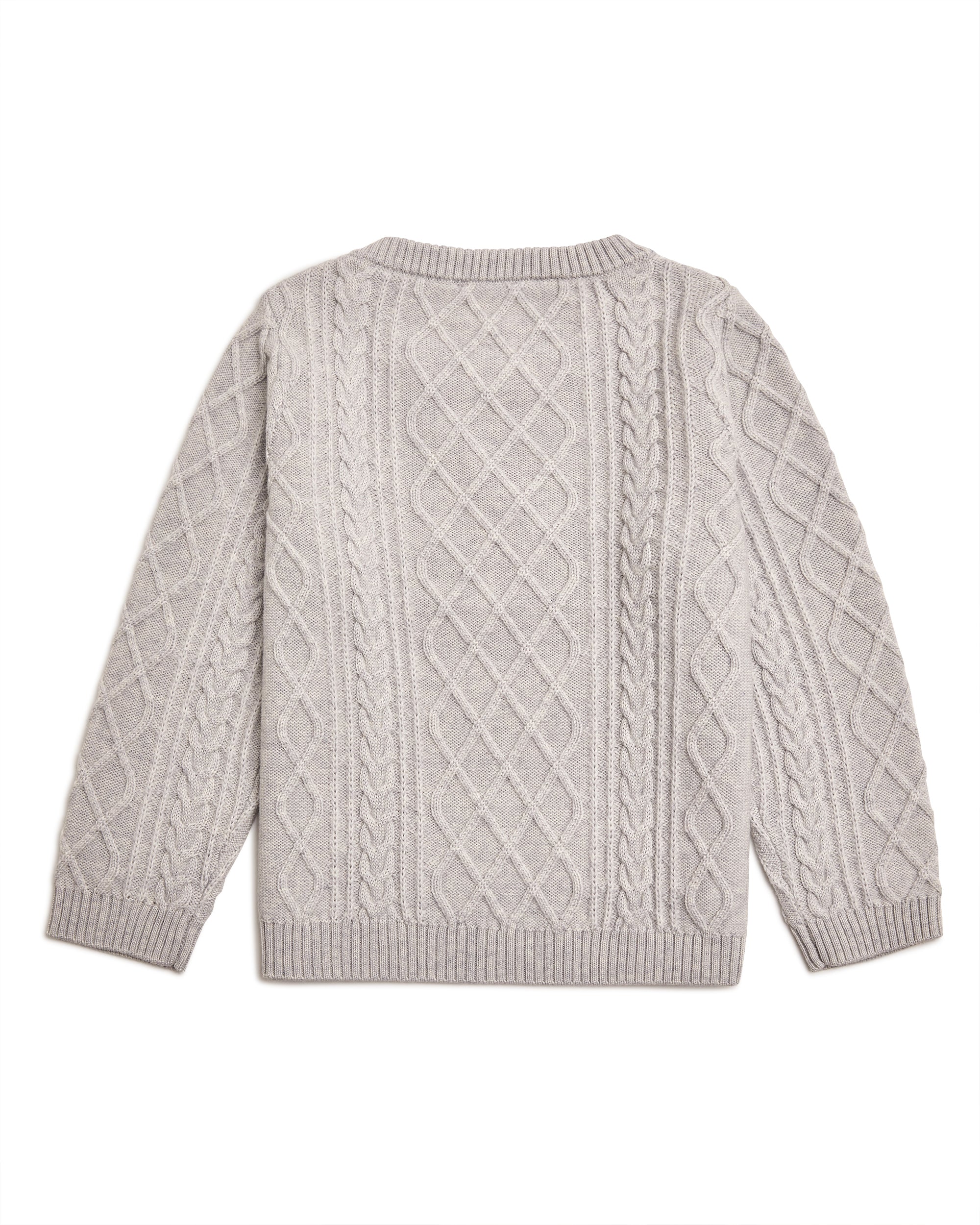 Children’s Wool Cable Sweater in Pearl Grey – Merino Knitwear – Iris ...